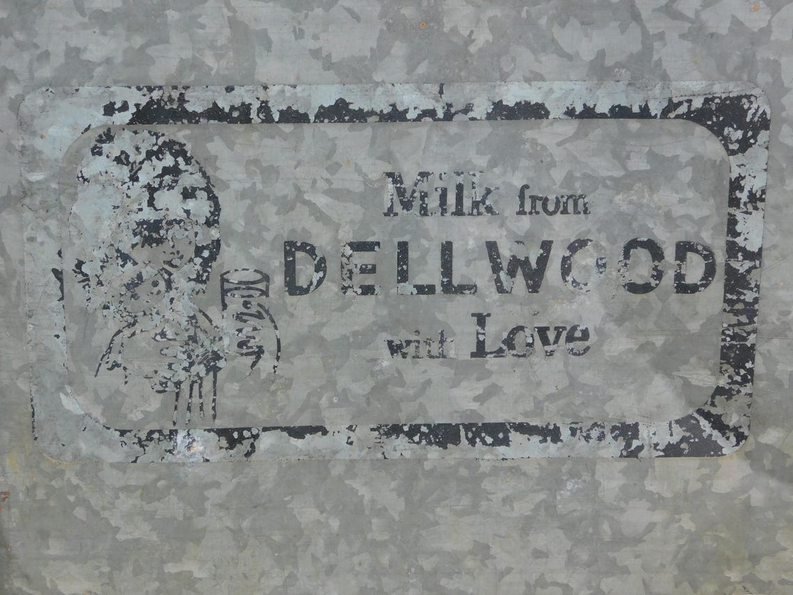 Vintage Milk Box Milk From Delwood With Love Galvanized Metal Vintage ...