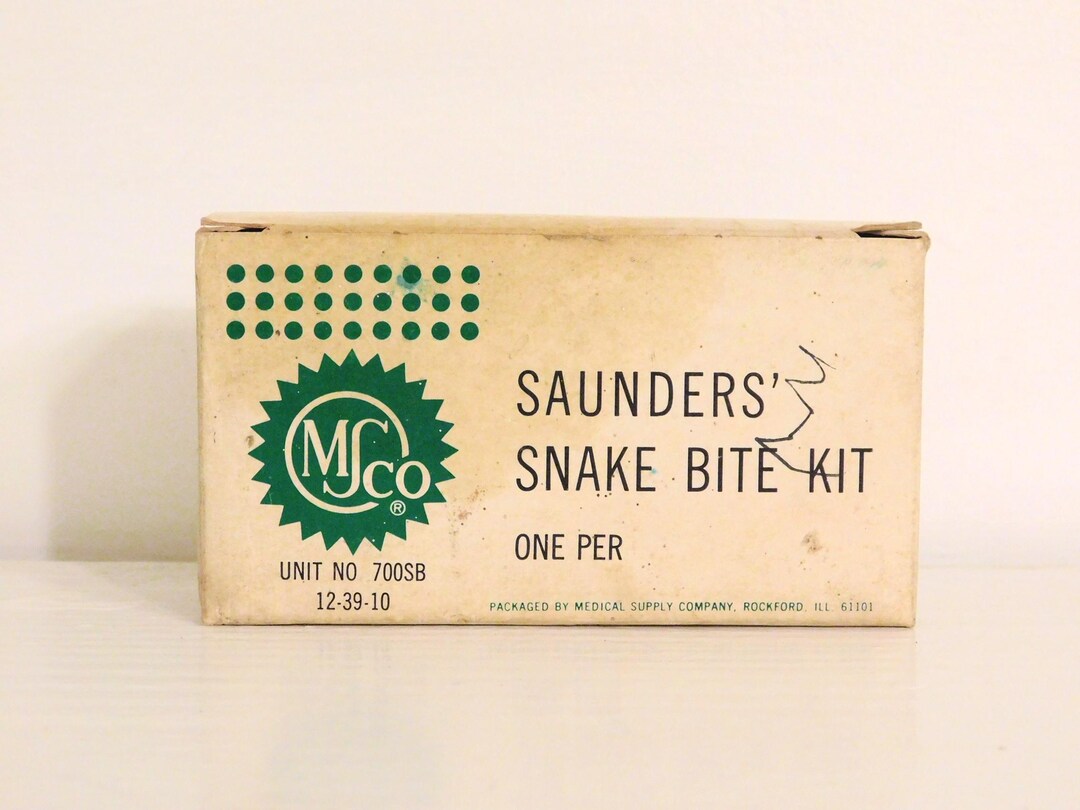 Vintage Saunders Snake Bite Kit - Unused - Vintage Survivalist - Snake ...