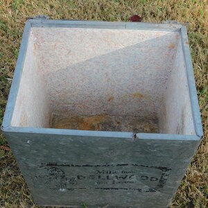 Vintage Milk Box - Milk From Delwood With Love - Galvanized Metal ...