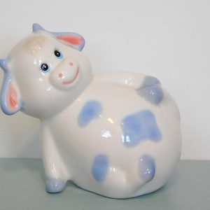 Vintage Ceramic Piggy Bank - Happy Cow - Vintage Banks - Vintage Cow ...