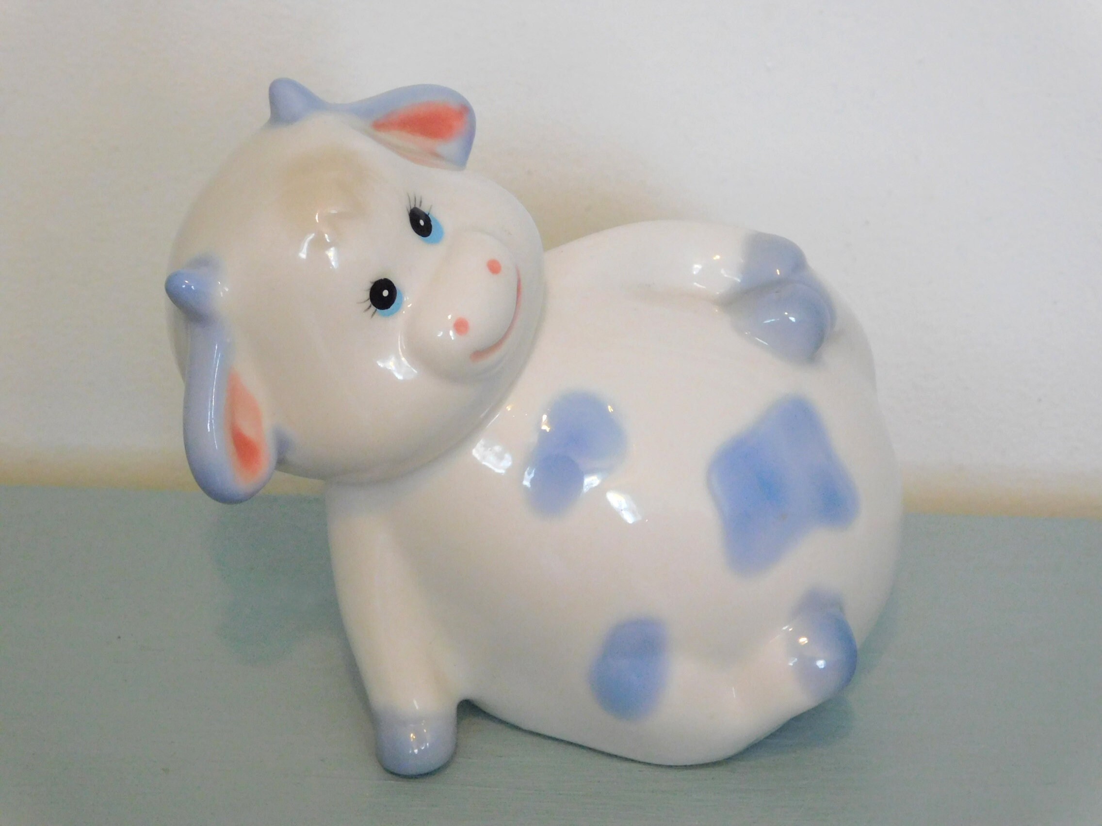 Vintage Ceramic Piggy Bank - Happy Cow - Vintage Banks - Vintage Cow ...
