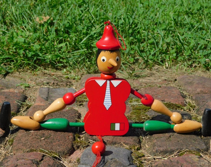 Vintage Wooden Pinocchio Jumping Jack Pull Toy Vintage Dolls Vintage ...