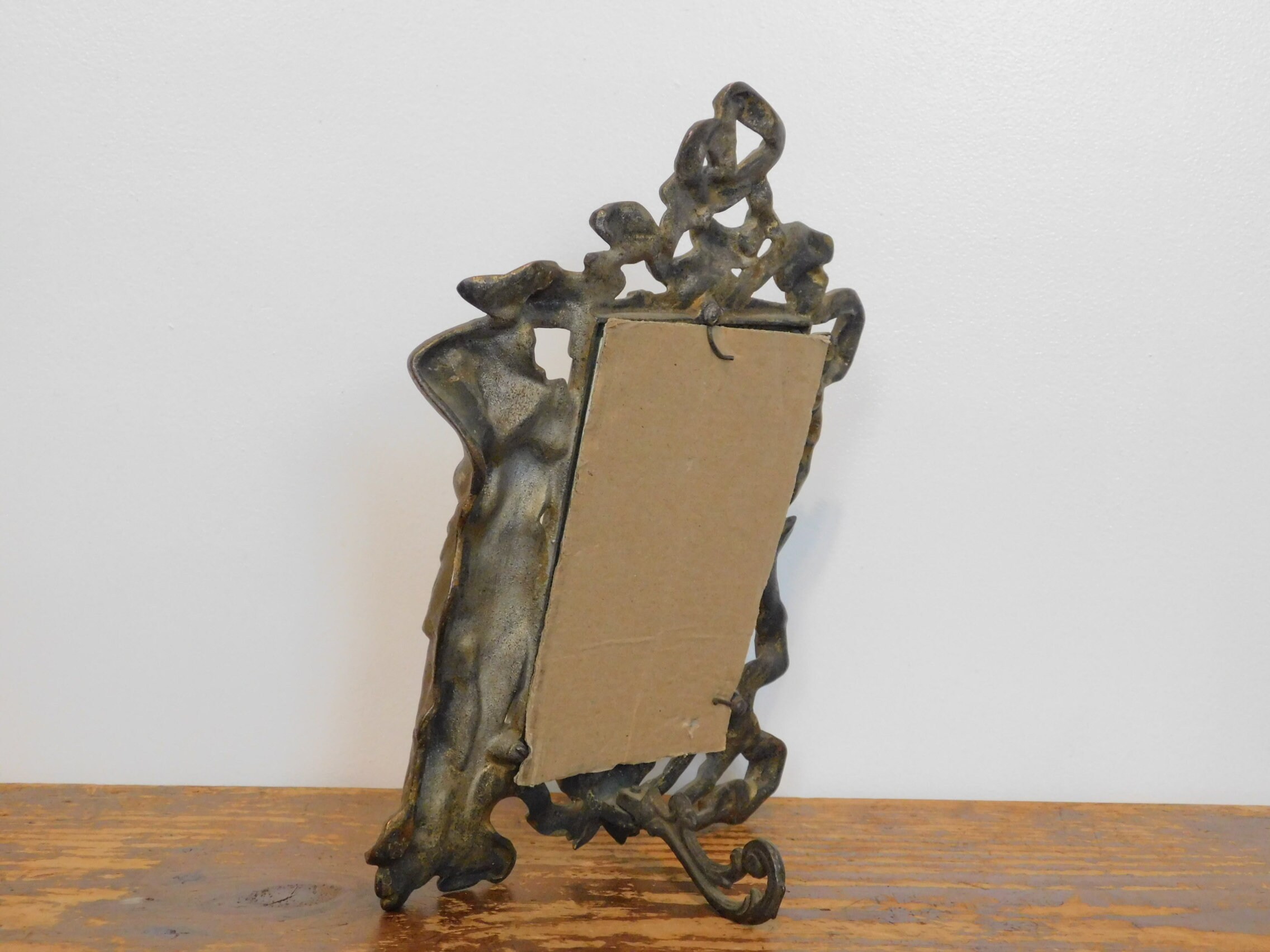 Antique Ornate Brass Easel Back Frame Woman Art Nouveau Vintage Frames ...