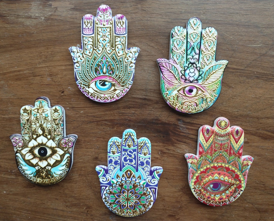 Fatima's Hand,, 'hamsa' Design,, Ceramic Tiles From Morocco. - Etsy