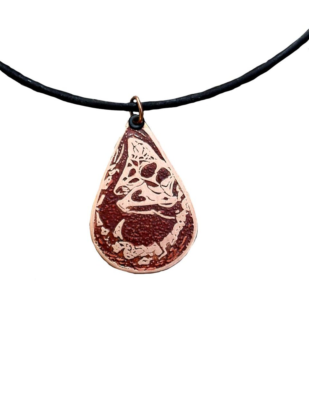 Rinchenia Oviraptor Etched Copper Necklace - Etsy