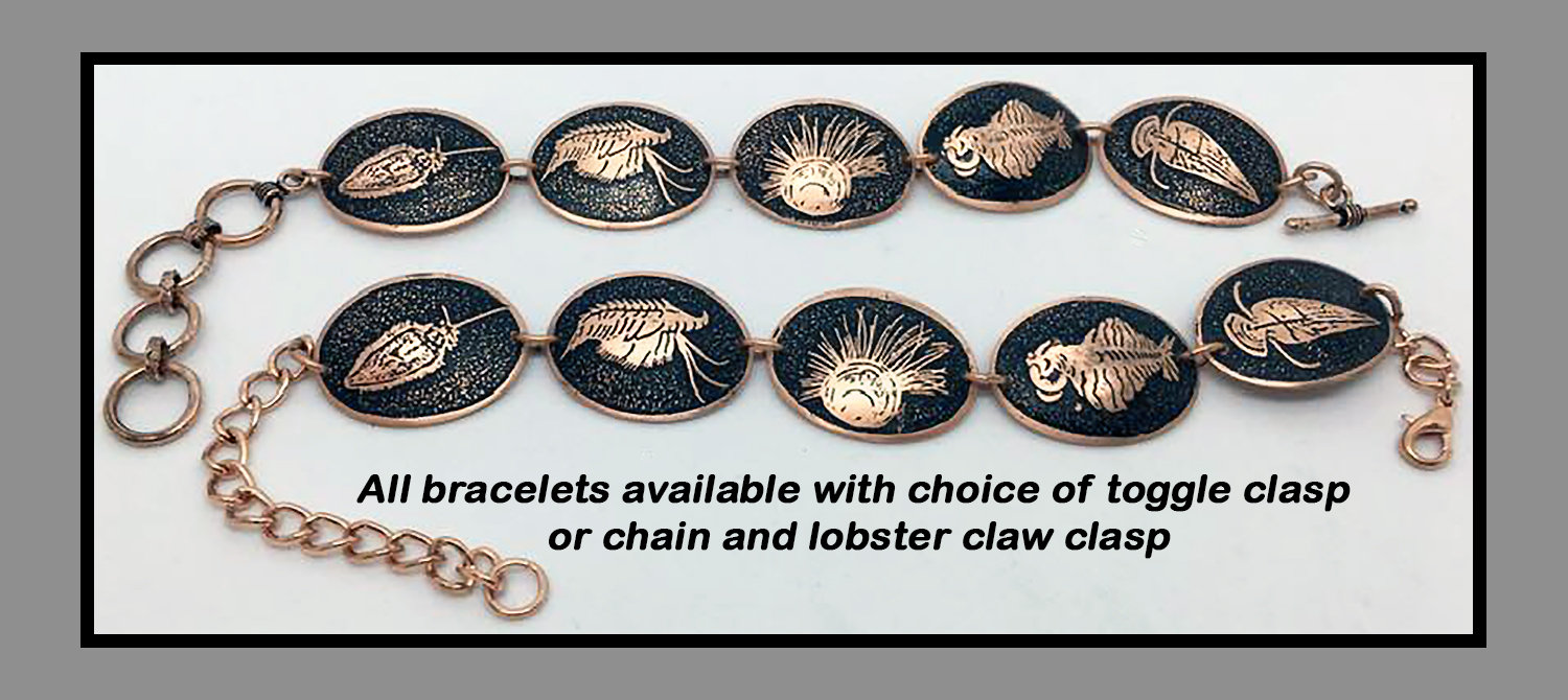 Burgess Shale Fauna Etched in Copper Link Bracelet choice of | Etsy