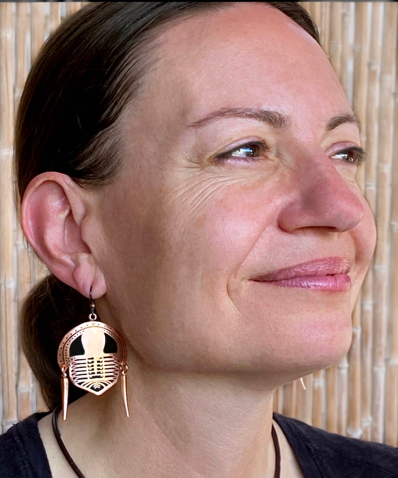 Etched and Formed Copper Cryptolithus Trilobite Earrings - Etsy