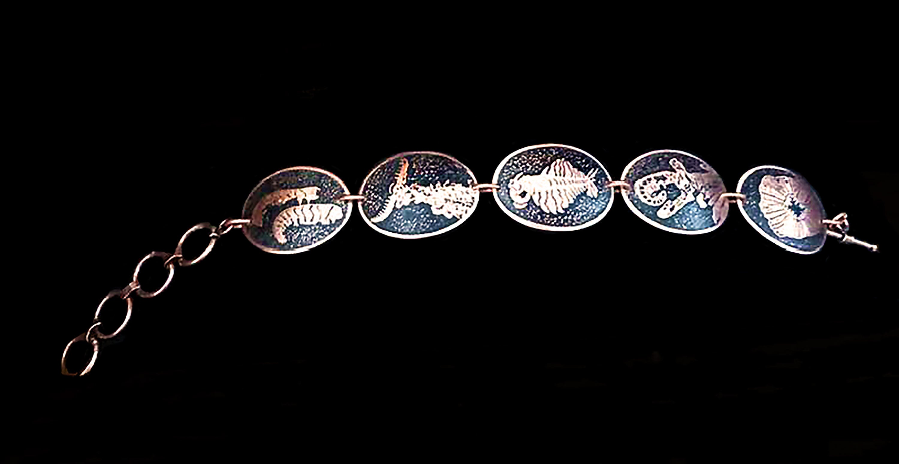 Burgess Shale Fauna Etched in Copper Link Bracelet choice of | Etsy