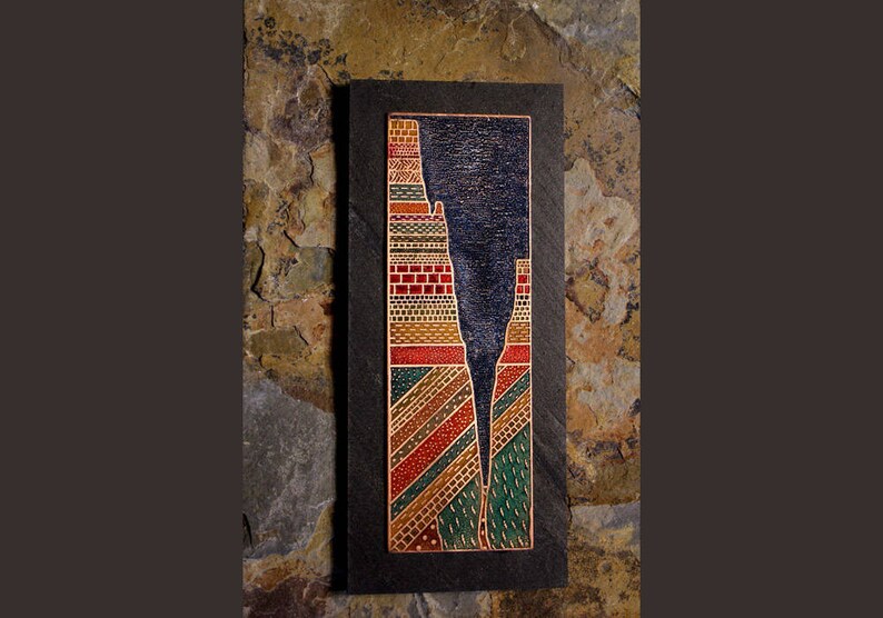 Etched and Colored Copper on Slate Geologic Cross Section of | Etsy