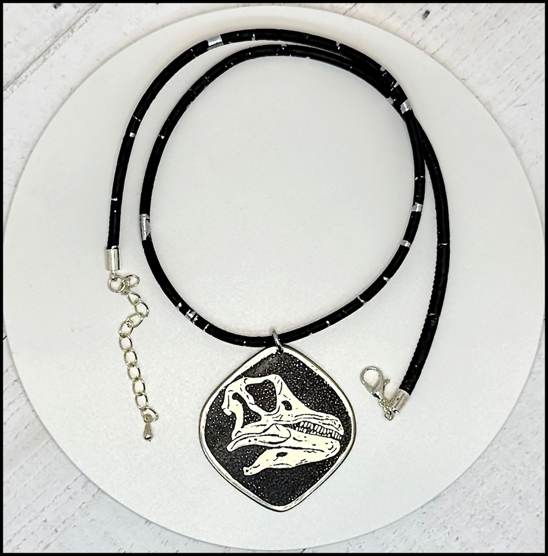 Abydosaurus Skull Pendant Etched German Silver - Etsy
