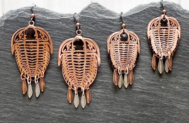 Etched and Formed Copper Trilobite Earrings - Etsy
