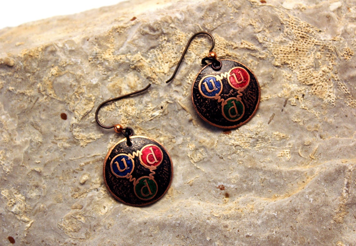 Quarks in Neutron and Proton Quantum Physics Design Earrings - Etsy