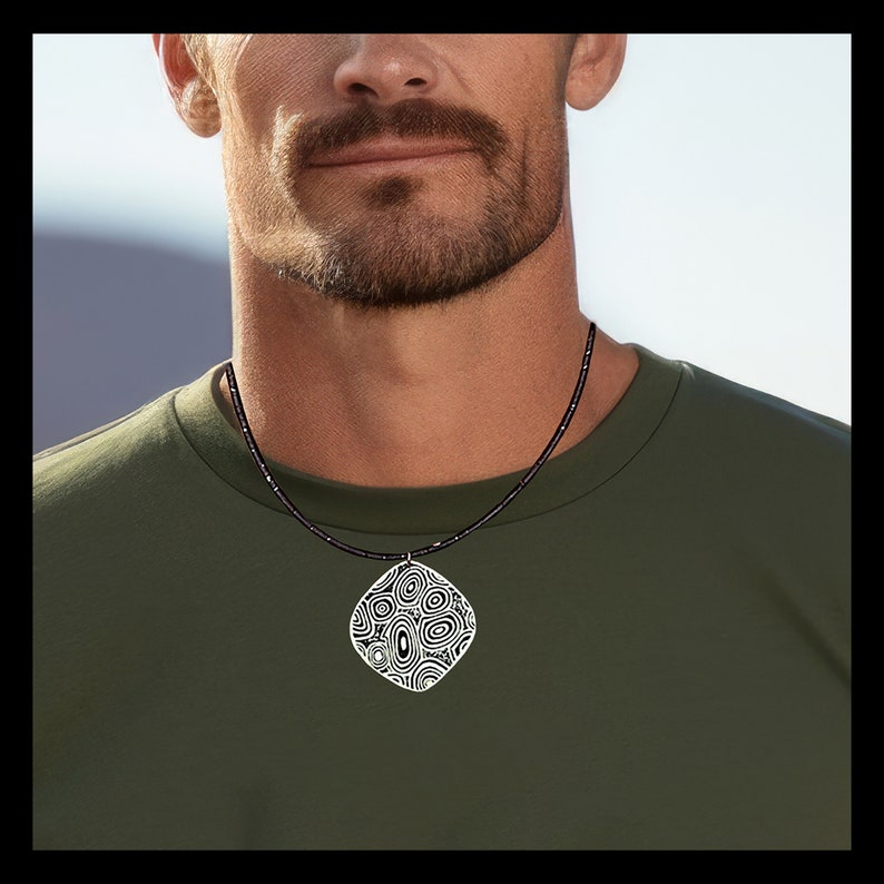 Orbicular Granite Etched Pendant - Etsy