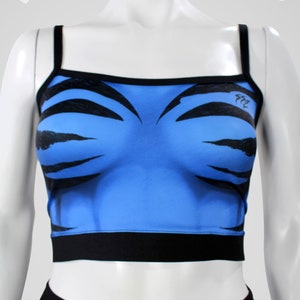 Too Cool Blue Zebra Tank Sports Bra - Etsy