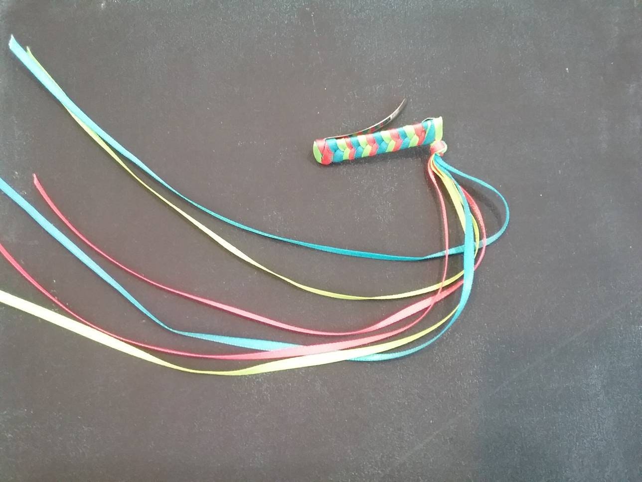 NEON Nostalgic Braided / Woven Ribbon Barrettes Set of Two Retro Hair ...