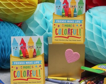 Crayon Valentine Tag Printable - Valentine's Day Crayon Label ...