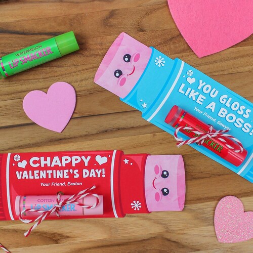 Chapstick Kids Valentine Printable Lip Gloss Valentine | Etsy