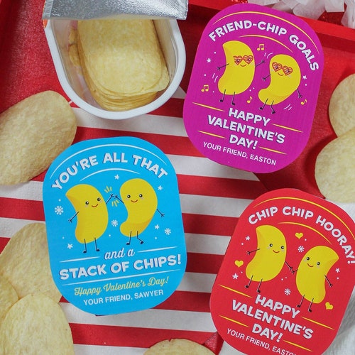 Valentine Chip Labels Printable Valentines for Snack Size - Etsy