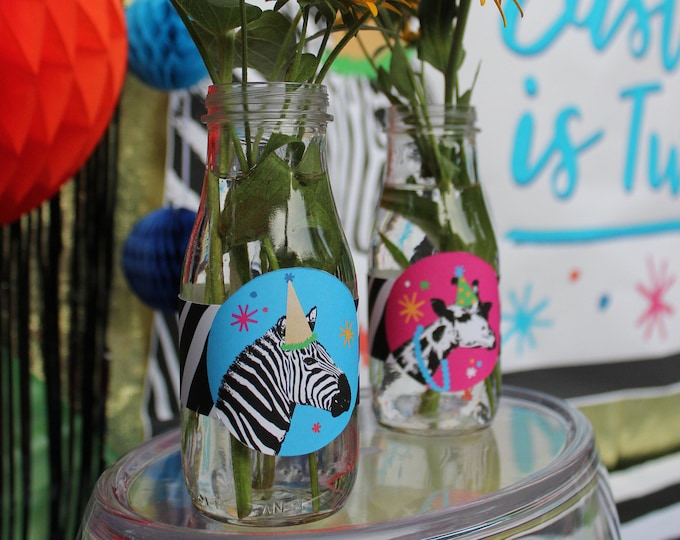 Party Animal Zoo Party Food Signs Bottle Labels Table | Etsy