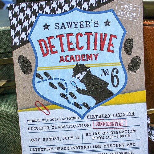 Detective Academy Birthday Party Backdrop Printable Sign - Etsy
