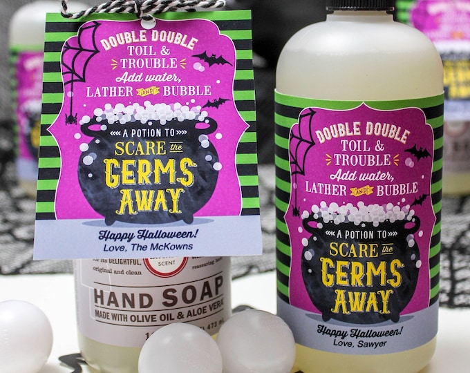 Scare the Germs Away Halloween Soap Printable, Halloween Gift Tags ...