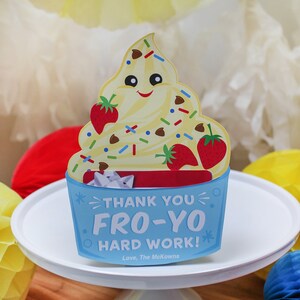 Fro Yo Thank You Gift Printable, Frozen Yogurt, Gift Card Holder ...