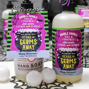 Scare the Germs Away Halloween Soap Printable, Halloween Gift Tags ...