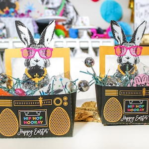 Hip Hop Easter Basket Printable, Hip Hop Bunny, Easter, Boombox ...