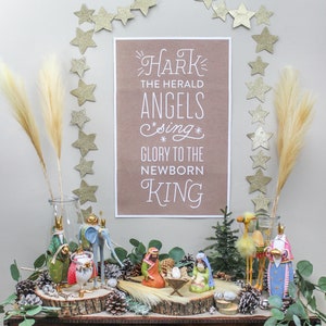 Hark the Herald Angels Sing Printable Sign, Christmas Decor, Christmas ...