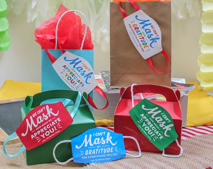 Can't Mask Our Gratitude PRINTABLE Gift Tag, Mask Gift Tag, Thank You ...