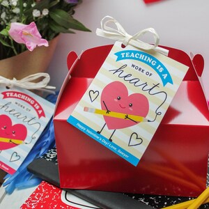 Teaching is a Work of Heart Printable Gift Tag, Teacher Gift, Valentine ...