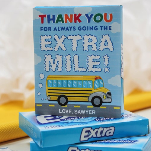 Thanks for Going the EXTRA Mile Gift Tag Printable Bus - Etsy