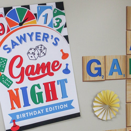 Game Night Party Printable Poster Birthday Party - Etsy