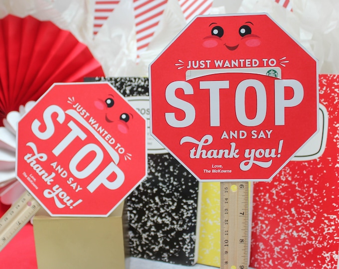 Stop Sign Crossing Guard Gift Card Holder Printable, Staff Appreciation ...