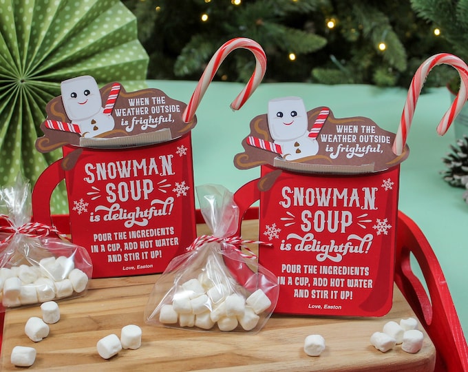 Snowman Soup, Hot Cocoa Printable, Hot Chocolate Christmas Gift, School ...