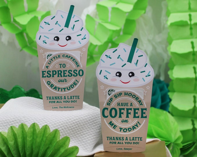 Coffee Thank You Gift Printable, Teacher Gift, Teacher Appreciation ...