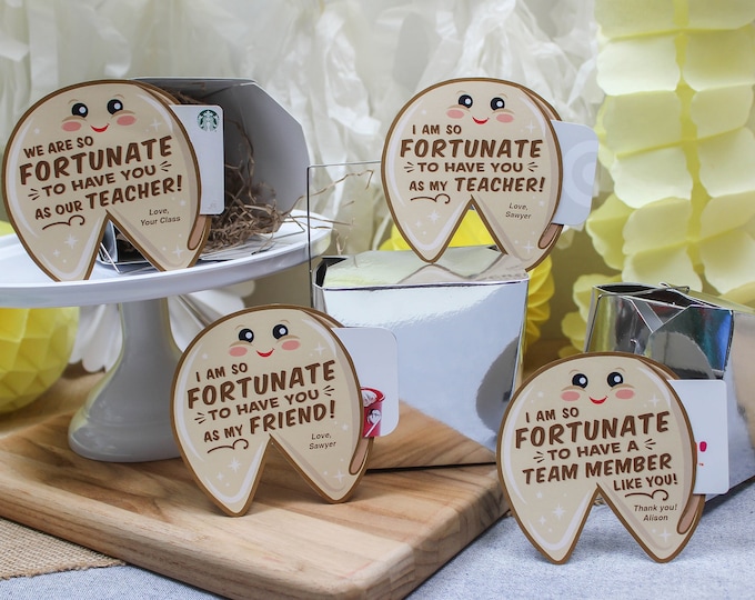 Fortune Cookie Gift Card Holder Printable, Teacher Gift, Teacher ...