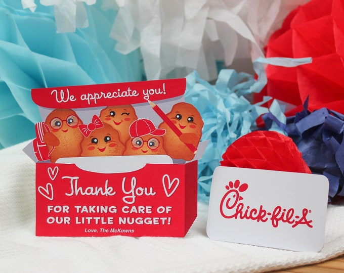 Teacher Appreciation Chicken Nugget Gift Card Holder, Teacher Gift ...