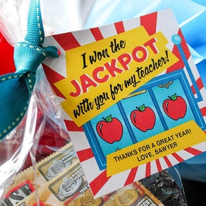 Jackpot Teacher Appreciation Printable Tag, Teacher Gift, End of the ...