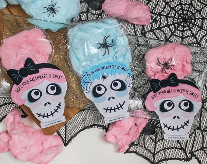Skeleton Cotton Candy Halloween Treat Printable, Halloween Treat Bag ...