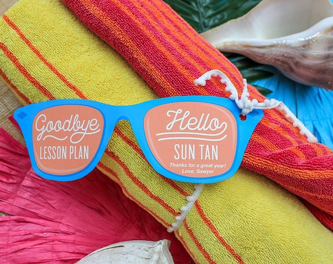 Goodbye Lesson Plan, Hello Sun Tan, Printable Gift Tag, Teacher Gift ...