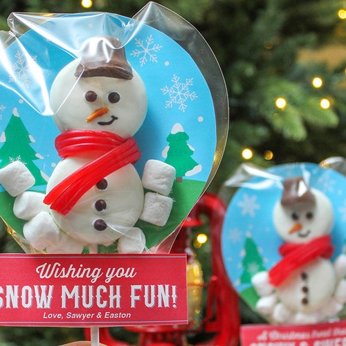 Merry Christmas Tree Holiday Party Candy Favor Bag Gift Tag - Etsy