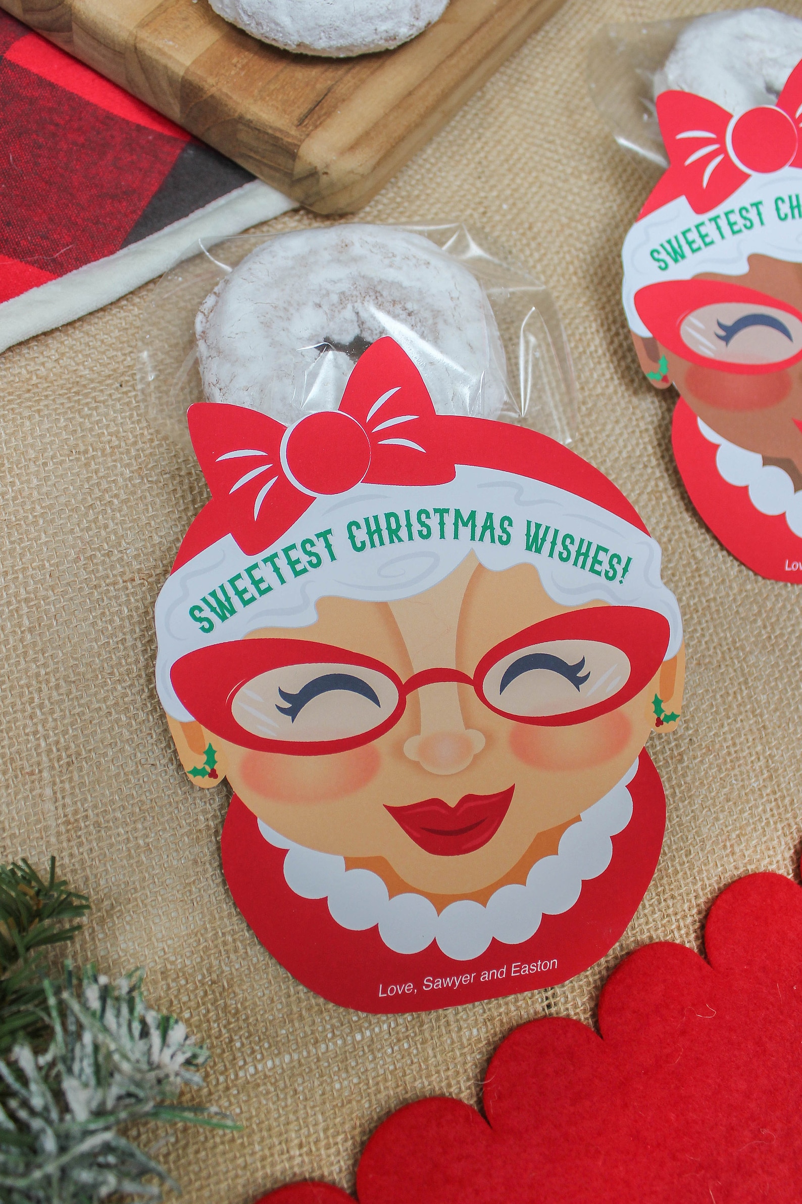 Mrs. Claus Christmas Printable Mrs. Claus Treat Bag Tag - Etsy