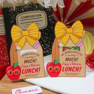 Teacher Appreciation Lunch Bag Gift Card Holder Printable, Restaurant ...