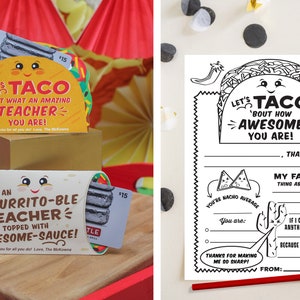 Teacher Appreciation Taco Fiesta Printable Pack, Taco Teacher Gift ...