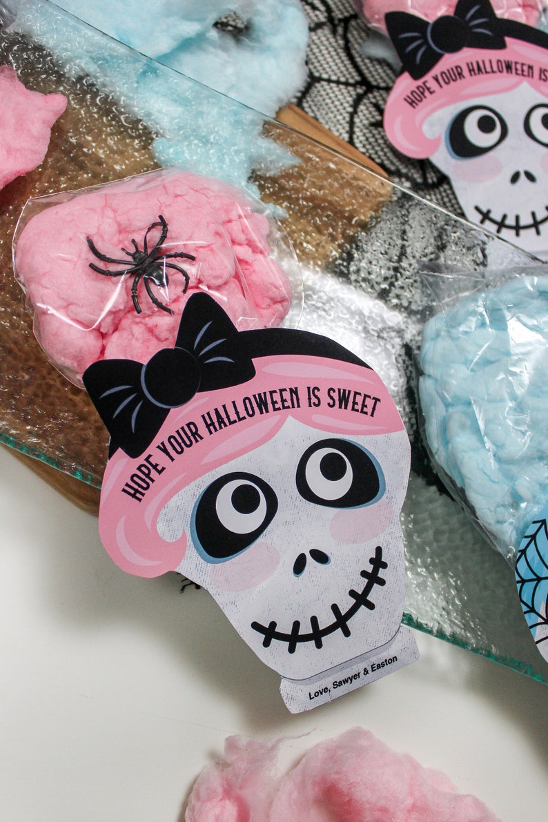 Skeleton Cotton Candy Halloween Treat Printable, Halloween Treat Bag ...