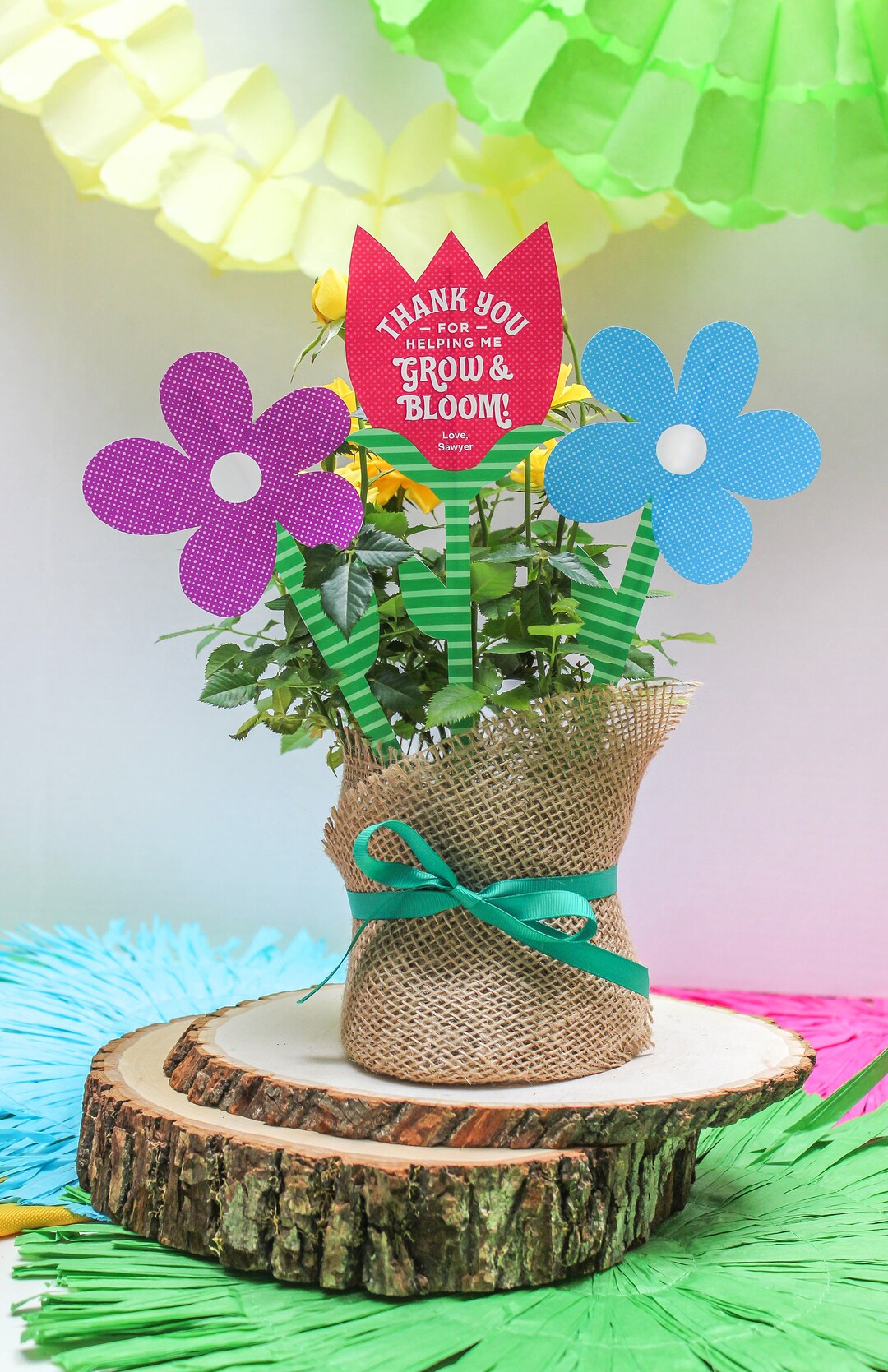 Grow and Bloom Flower Teacher Gift Printables, Teacher Appreciation ...