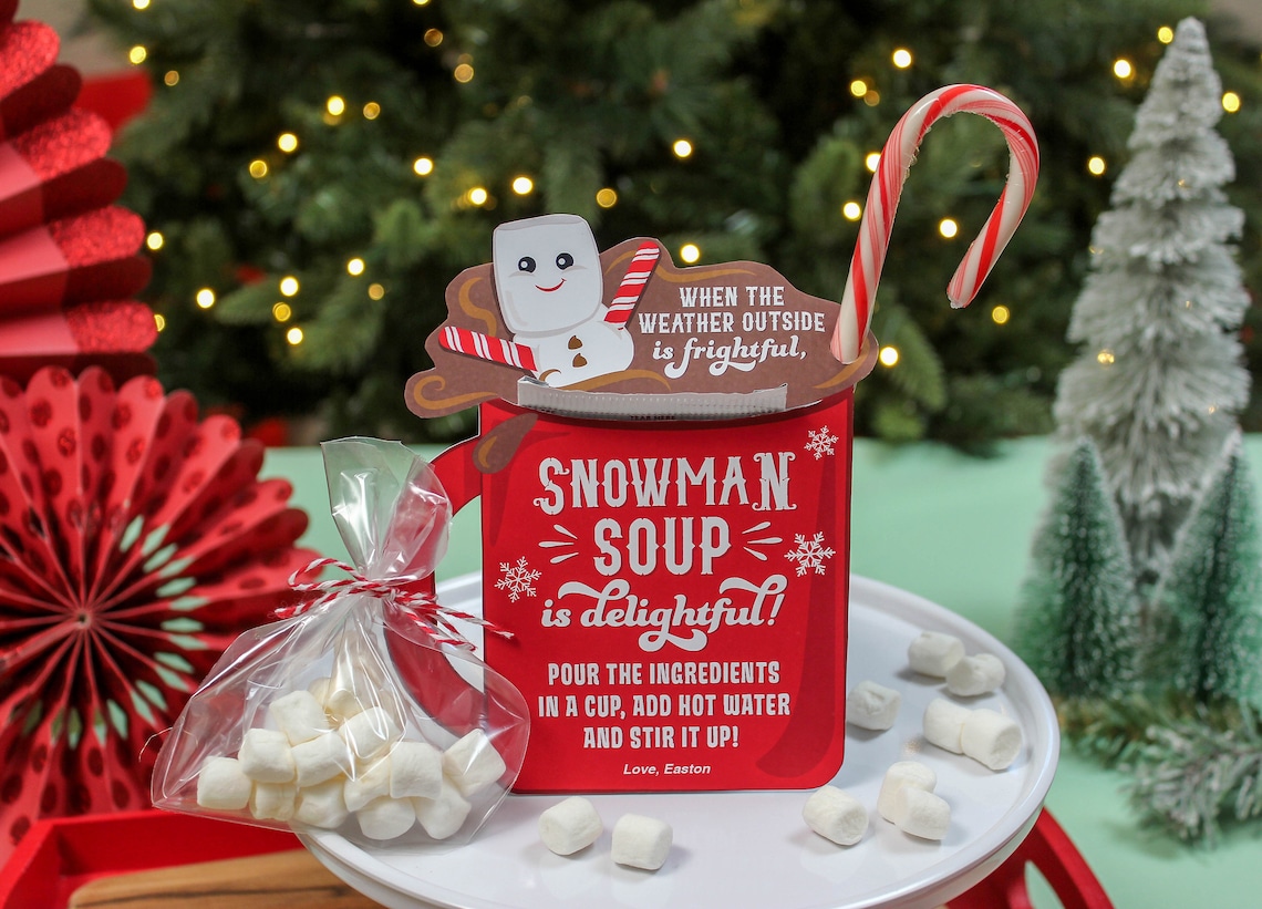Snowman Soup Hot Cocoa Printable Hot Chocolate Christmas - Etsy