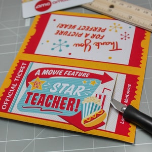 Movie Ticket Teacher Gift Printable, Teacher Gift, Teacher Appreciation ...
