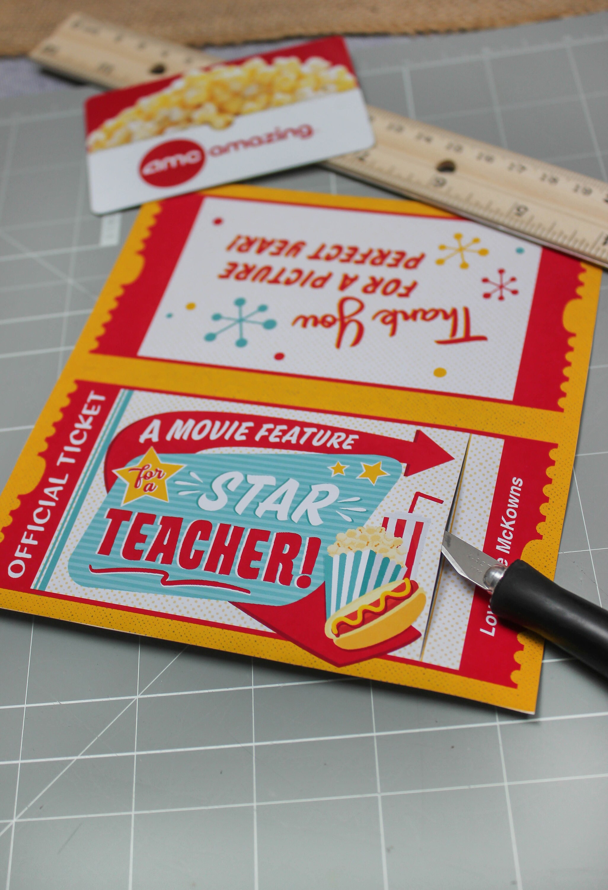 Movie Ticket Teacher Gift Printable, Teacher Gift, Teacher Appreciation ...